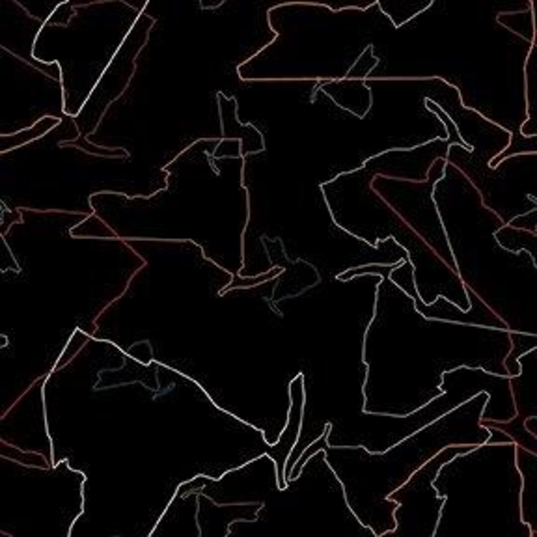 New York State Map Toss on Black Fabric, I Love New York by Riley Blake ...