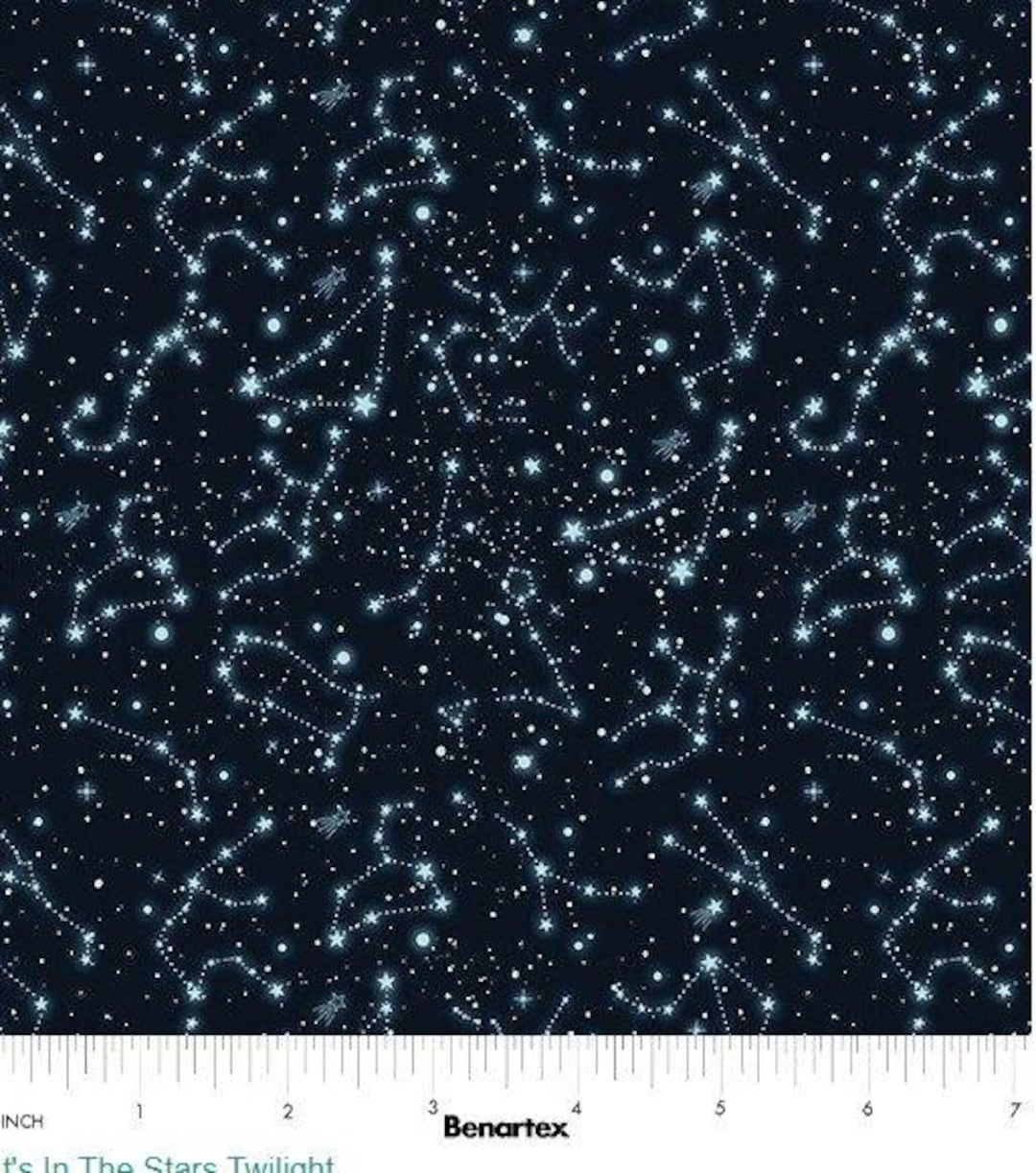 Constellations on Blue Fabric, Celestial Skies by Benartex Fabrics ...