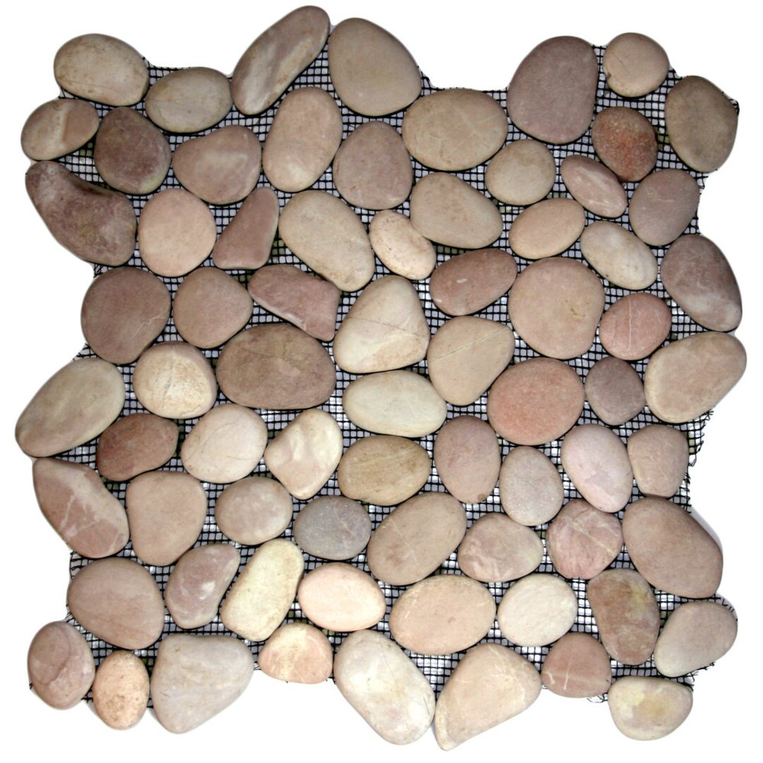Hand Made Pebble Tile Berry 1 Sq. Ft. Use for Mosaics, Showers ...