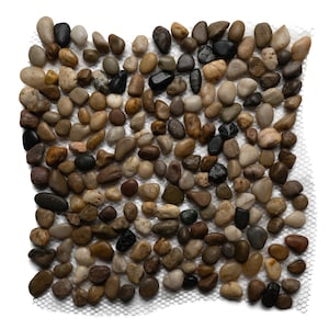 Hand Made Pebble Tile Mini Polished Cobblestone 1 Sq. Ft. Use for ...