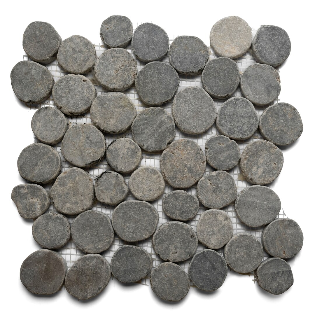 CNK Tile Natural Light Grey Moon Mosaic Tile - 12” X 12” Mesh Sheet for ...