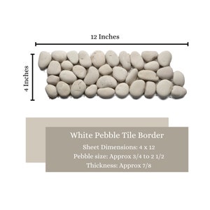 CNK Tile White Pebble Tile Border for Bathroom Natural Stone Strip Mesh ...