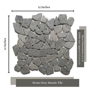 Grey Stone Mosaic Tile: A Collection of Natural Pebbles for Fine ...