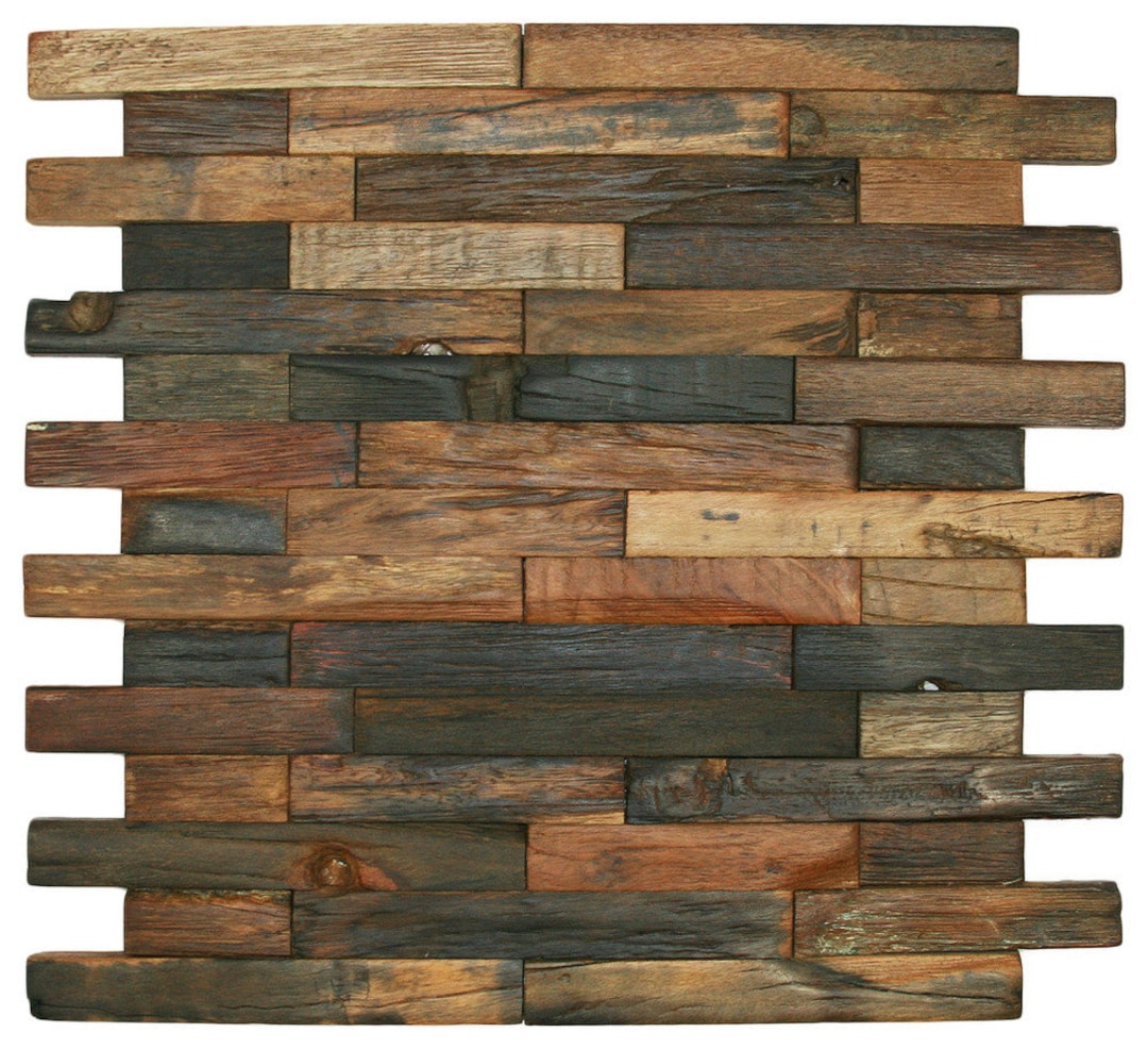Sample of Reclaimed Boat Wood Tile: Interlocking Bricks With a 3" X 6 ...
