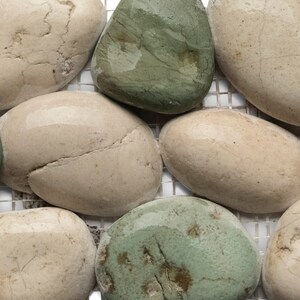 CNK Tile Natural Stone Border of Sea Green & White Pebbles Mesh Backed ...