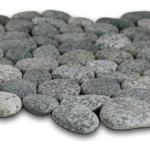 CNK Tile Natural Gray Pebble Tile 12" X 12" Mesh Backed River Rock ...