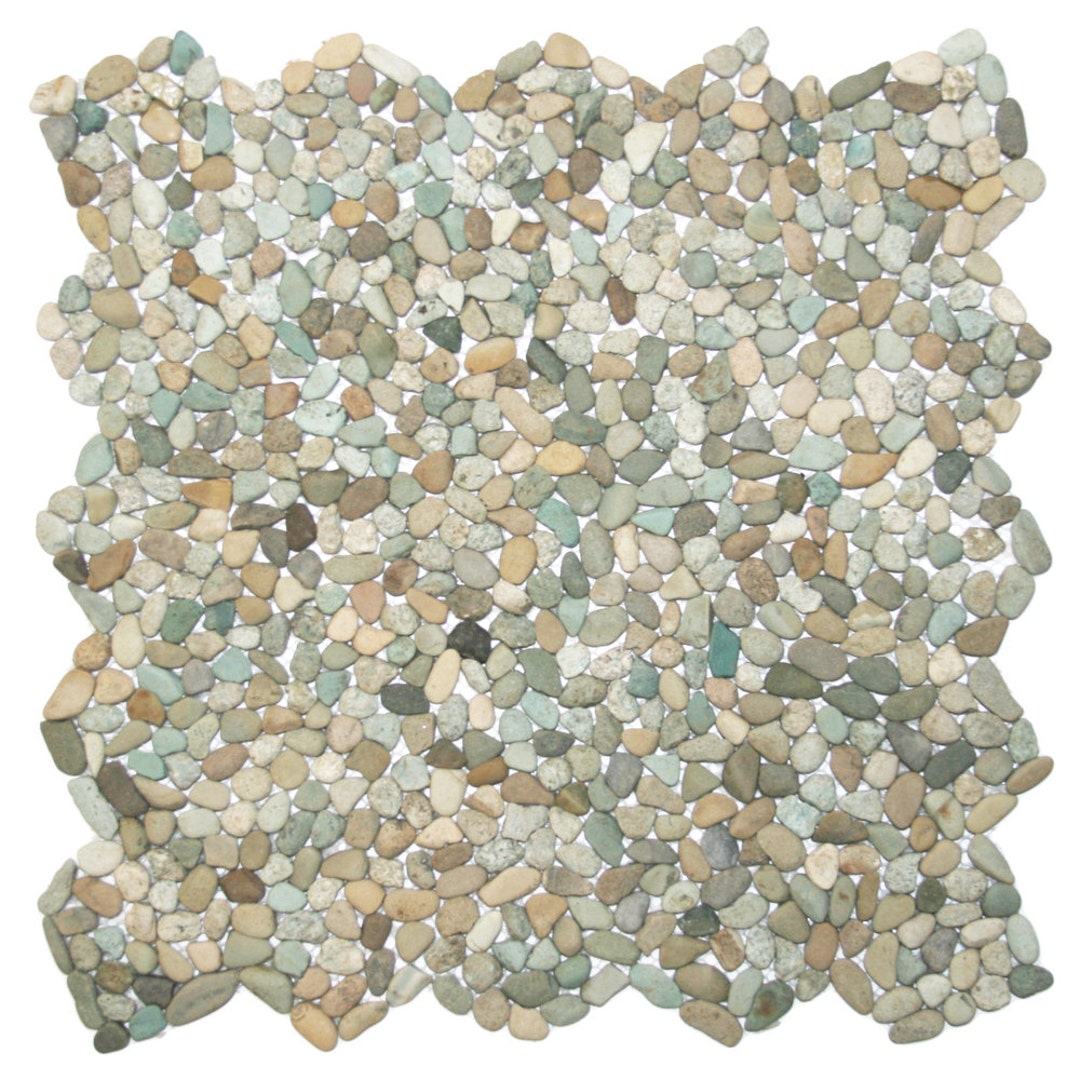 CNK Tile Handmade Mini Sea Green Pebble Tile—ideal for Mosaics Showers ...