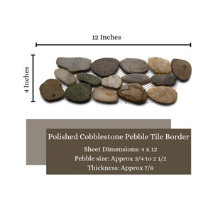 CNK Tile Natural River Stone Tile Border - Hand-sorted Pebble Tiles (3/ ...