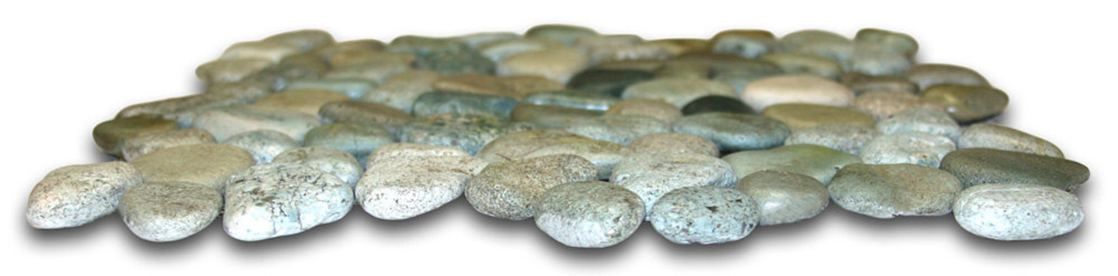 CNK Tile Sea Green Glazed Pebble Tile Natural Stone Mosaic for Bathroom ...