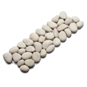 CNK Tile White Pebble Tile Border for Bathroom Natural Stone Strip Mesh ...