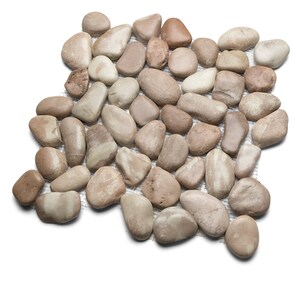 CNK Tile Glazed Berry Pebble Tile With 12" X 12" Mesh Backing Eco ...