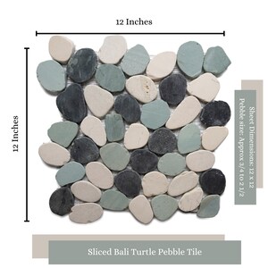 CNK Tile Natural Sliced Sea Green Pebble Tile – Sheet Eco-friendly Mesh ...