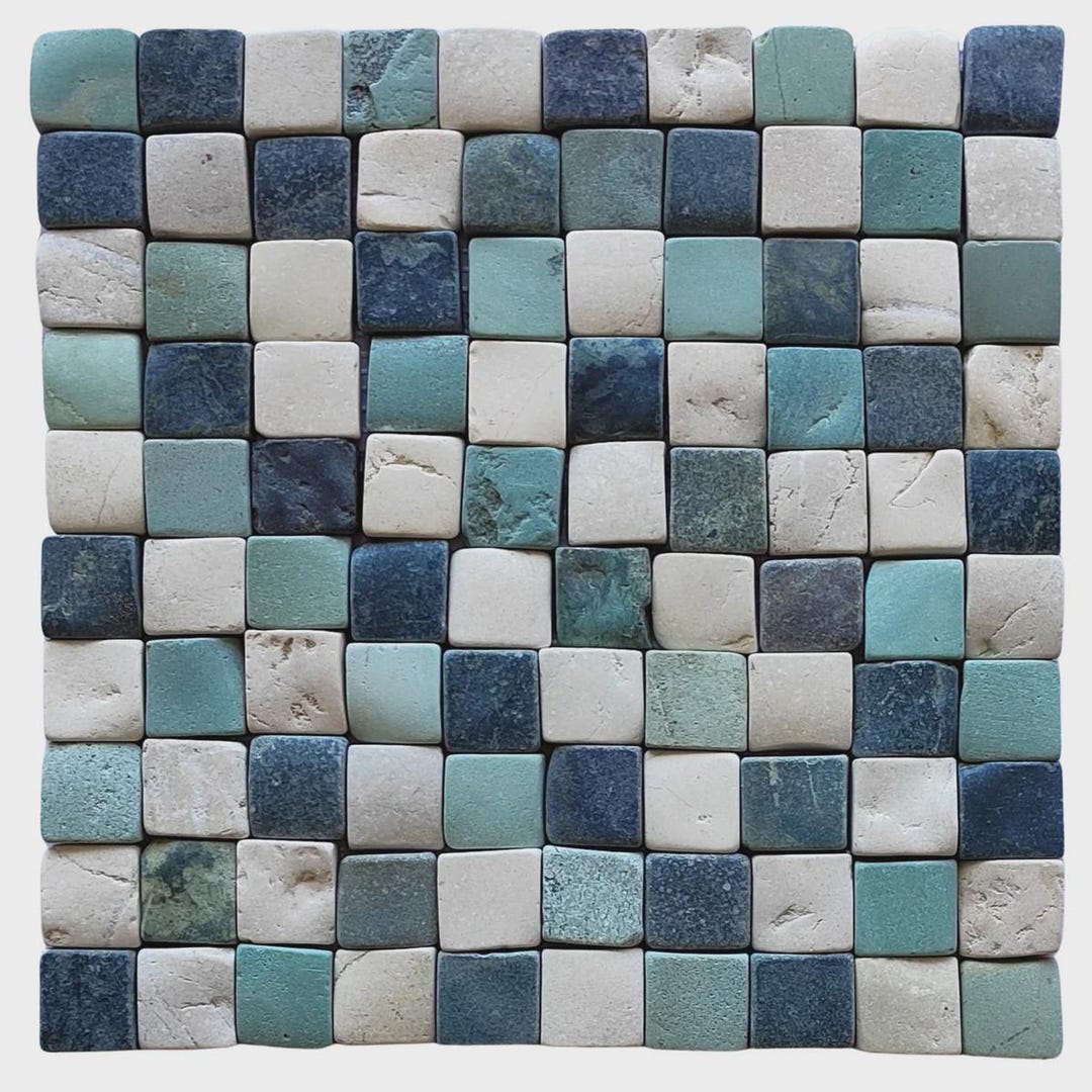 CNK Bali Turtle Pebble Square Mosaic Tile Natural Stone Wall and Floor ...