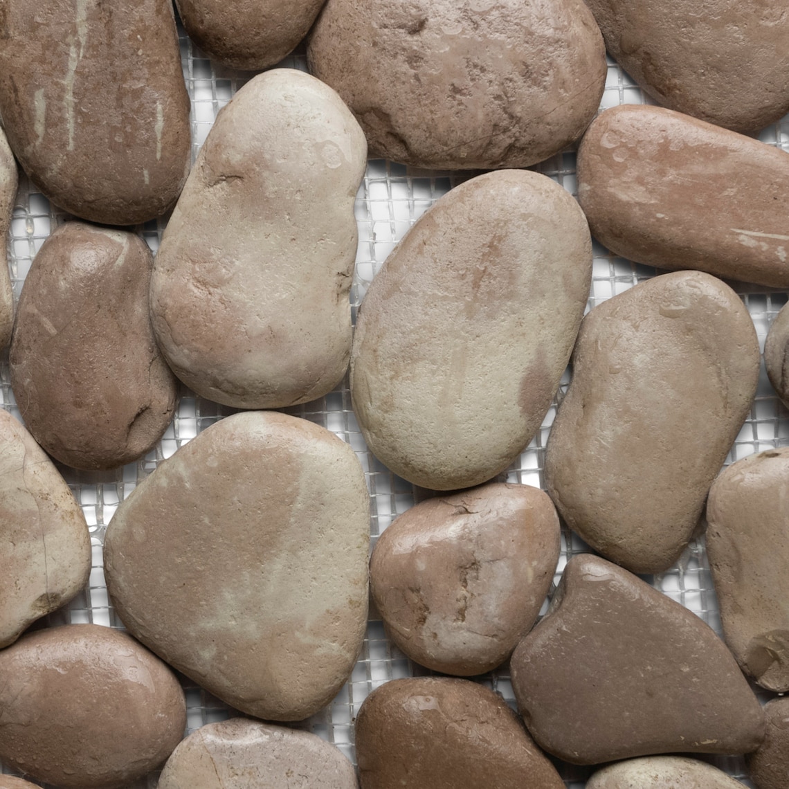 CNK Tile Glazed Berry Pebble Tile With 12" X 12" Mesh Backing Eco ...