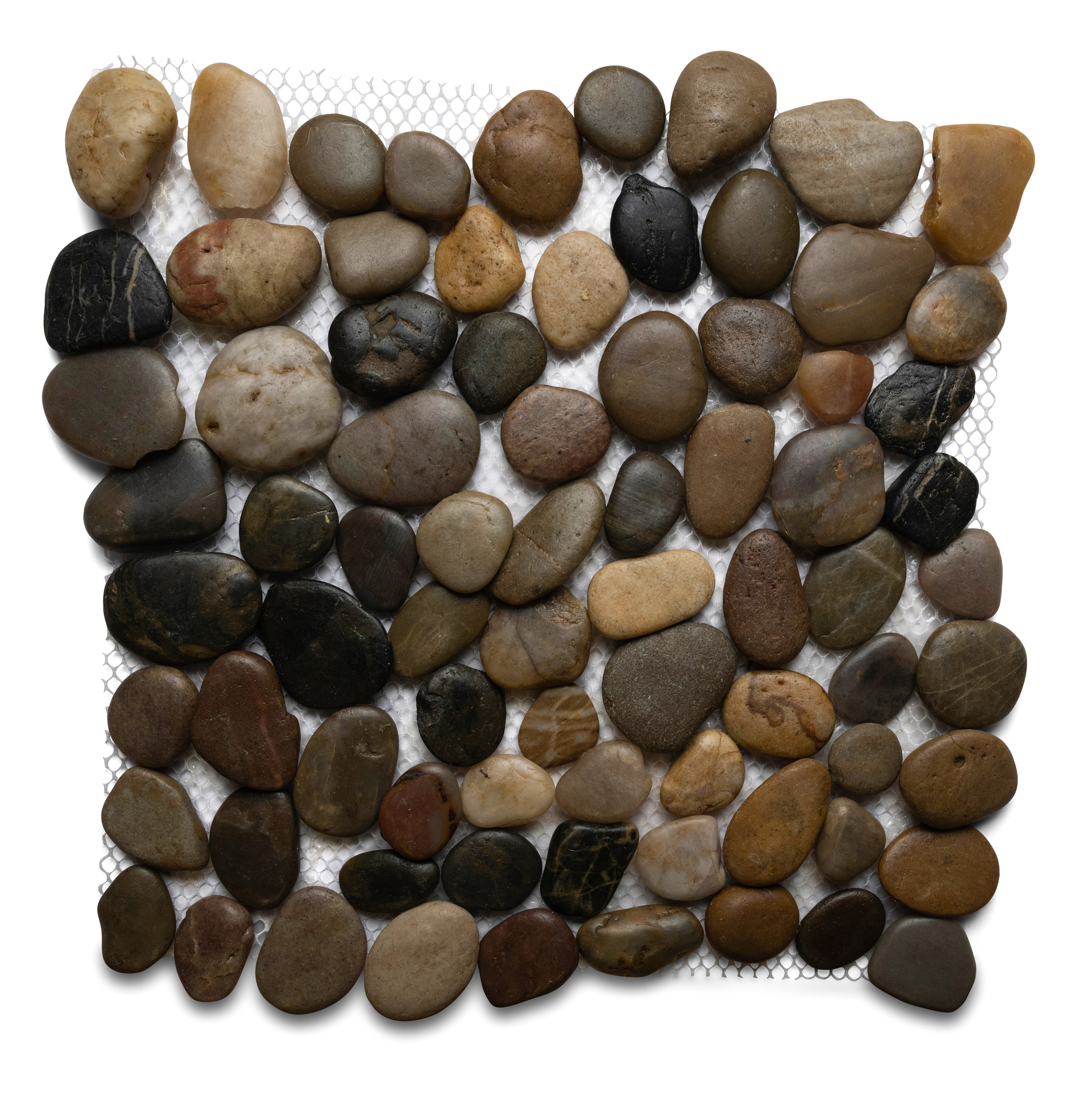 CNK Tile Natural Stone Polished Cobblestone Pebble Tile 12” X 12” River ...