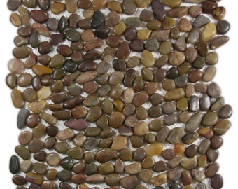 Hand Made Pebble Tile Mini Polished Cobblestone 1 Sq. Ft. Use for ...