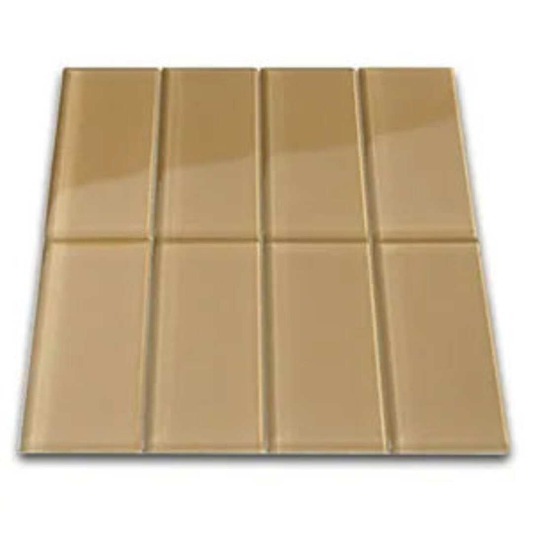 CNK Tile Champagne Glass Subway Tile 1 Sq.ft. Pack (eight 3" X 6" Tiles ...