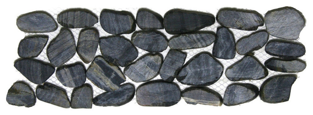 CNK Sliced Tiger Pebble Tile Border for Bathroom Kitchen Outdoor Decor ...