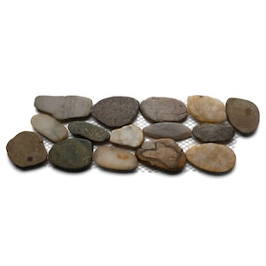 CNK Tile Natural River Stone Tile Border - Hand-sorted Pebble Tiles (3/ ...