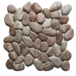 CNK Tile Glazed Berry Pebble Tile With 12" X 12" Mesh Backing Eco ...