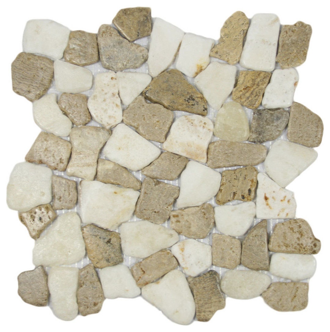 Glazed Tan and White Quartz Mosaic Tile - Etsy