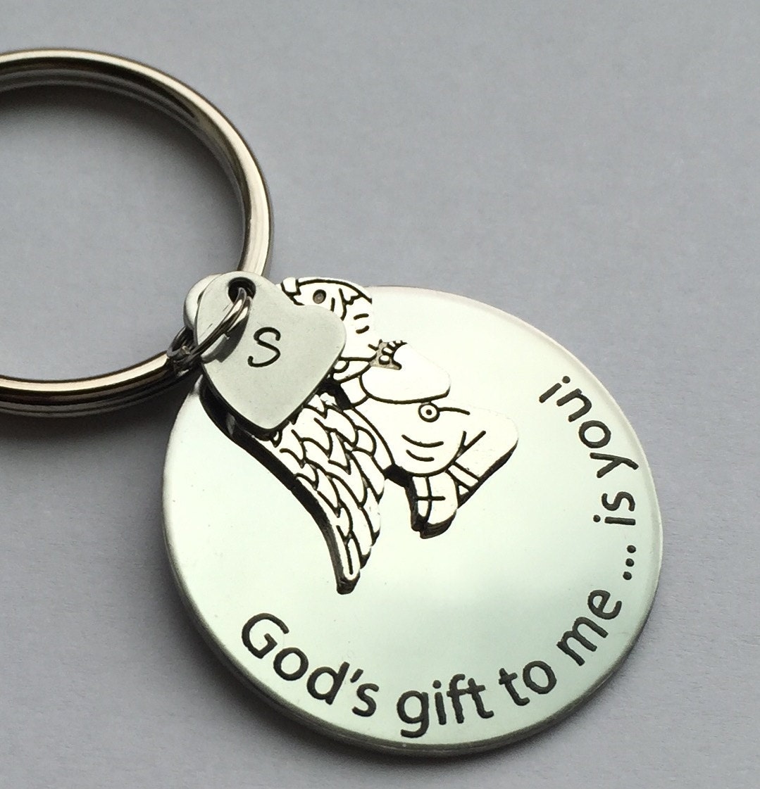 Gods gift to me is you. Includes a heart with an initial. | Etsy