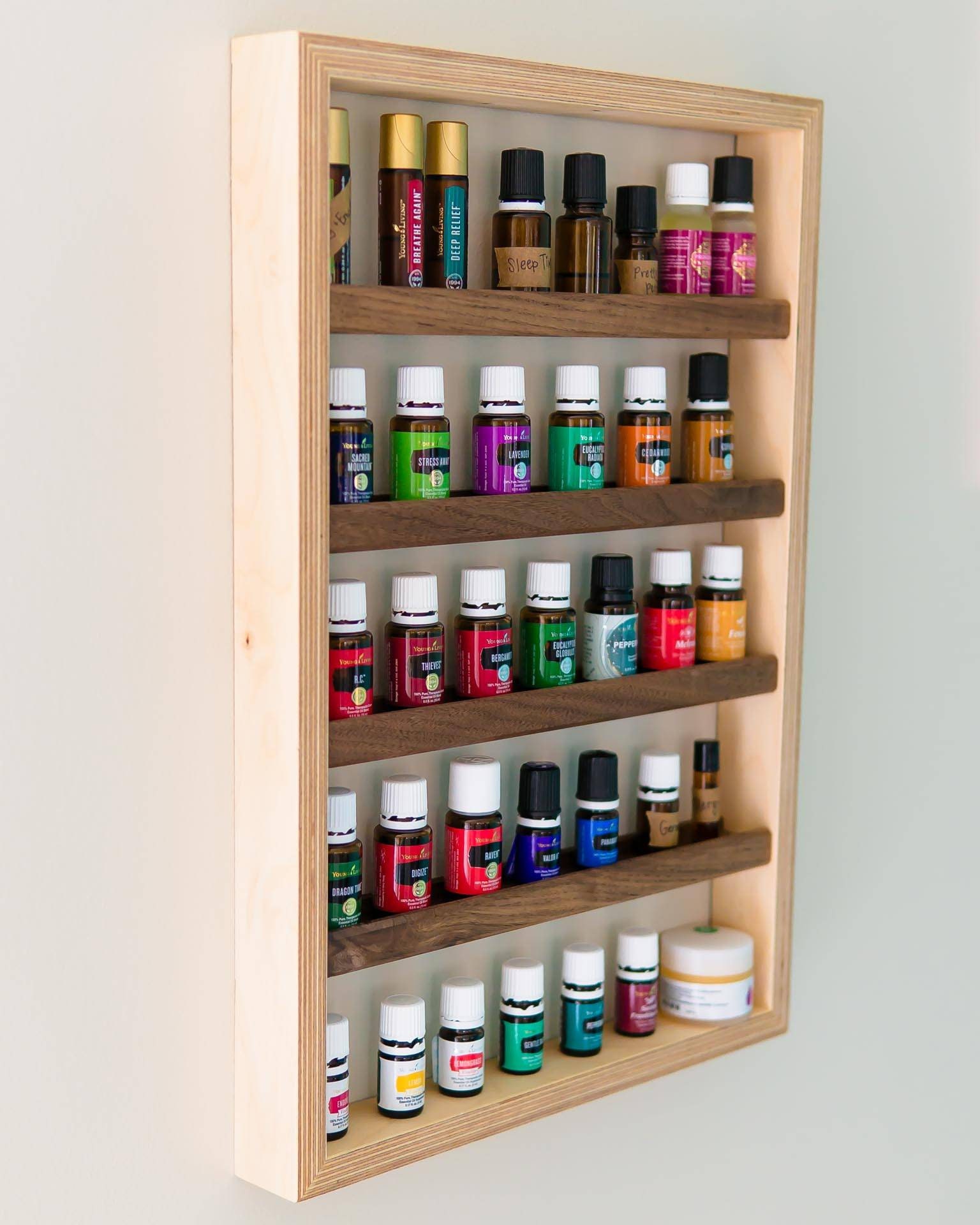 Essential Oil Shelf - Modern Walnut & Plywood - Etsy