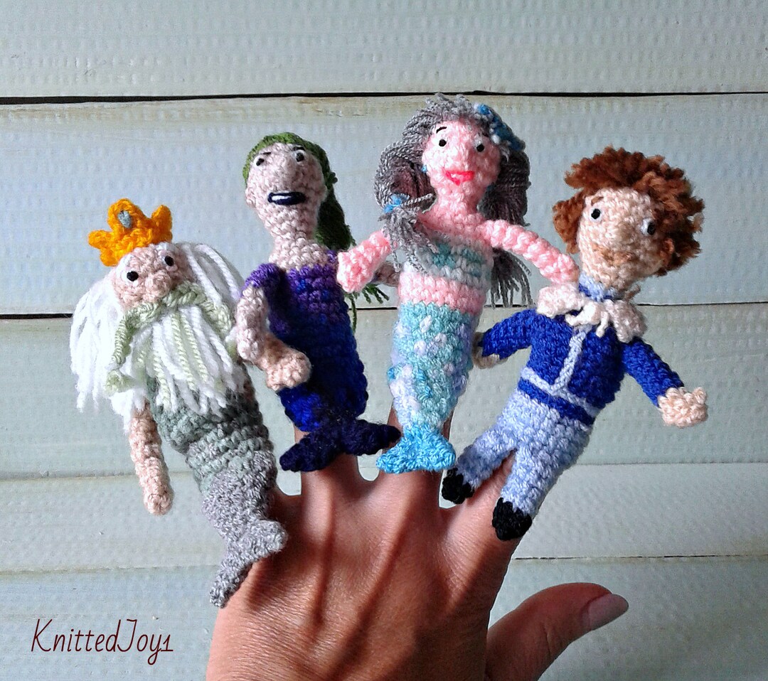 Finger Plush Puppets Mermaid Puppet Theater Baby Finger Toys Finger ...