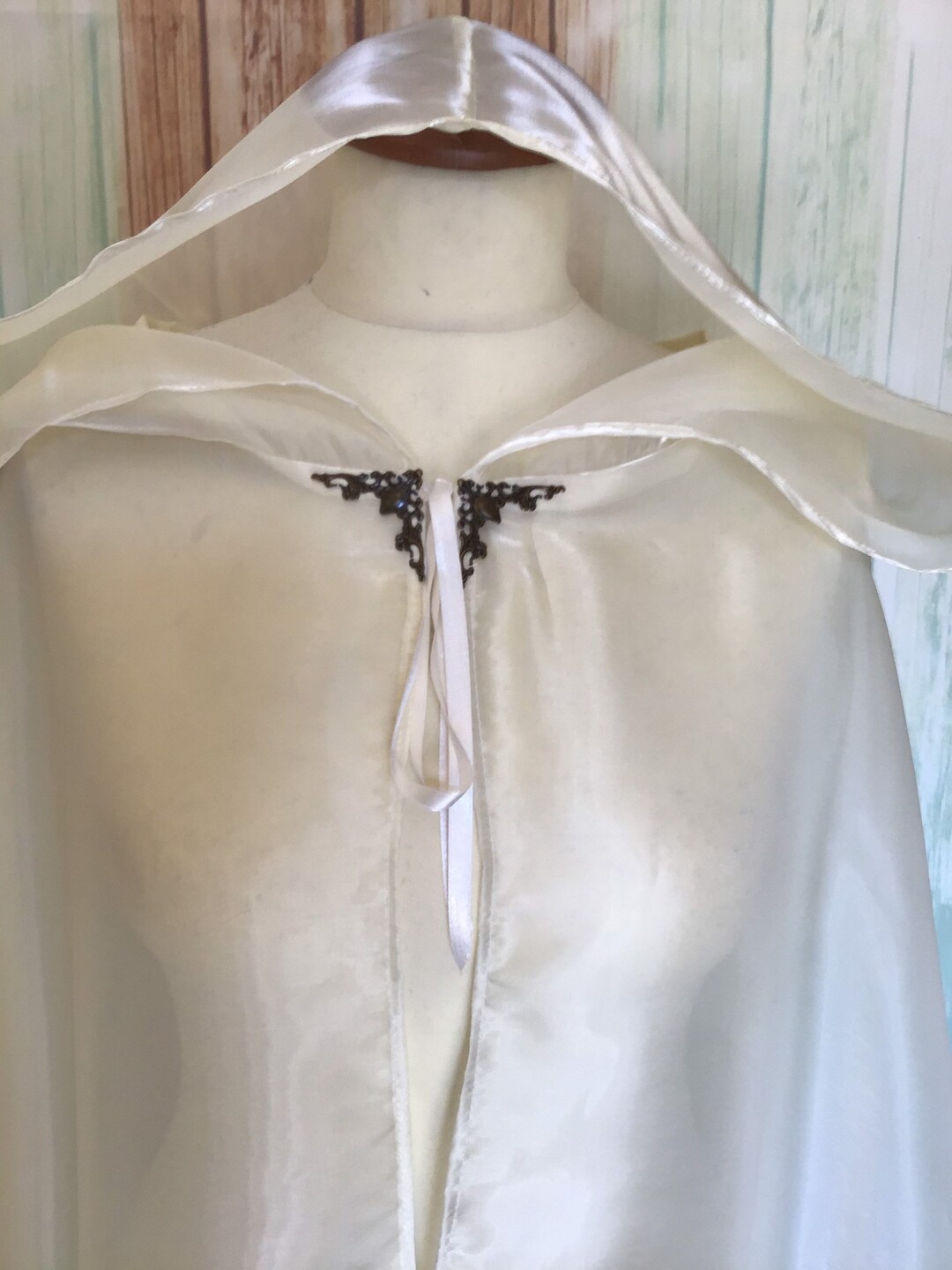 Elf Bridal Cape in Translucent Organza With Hood and Train - Etsy