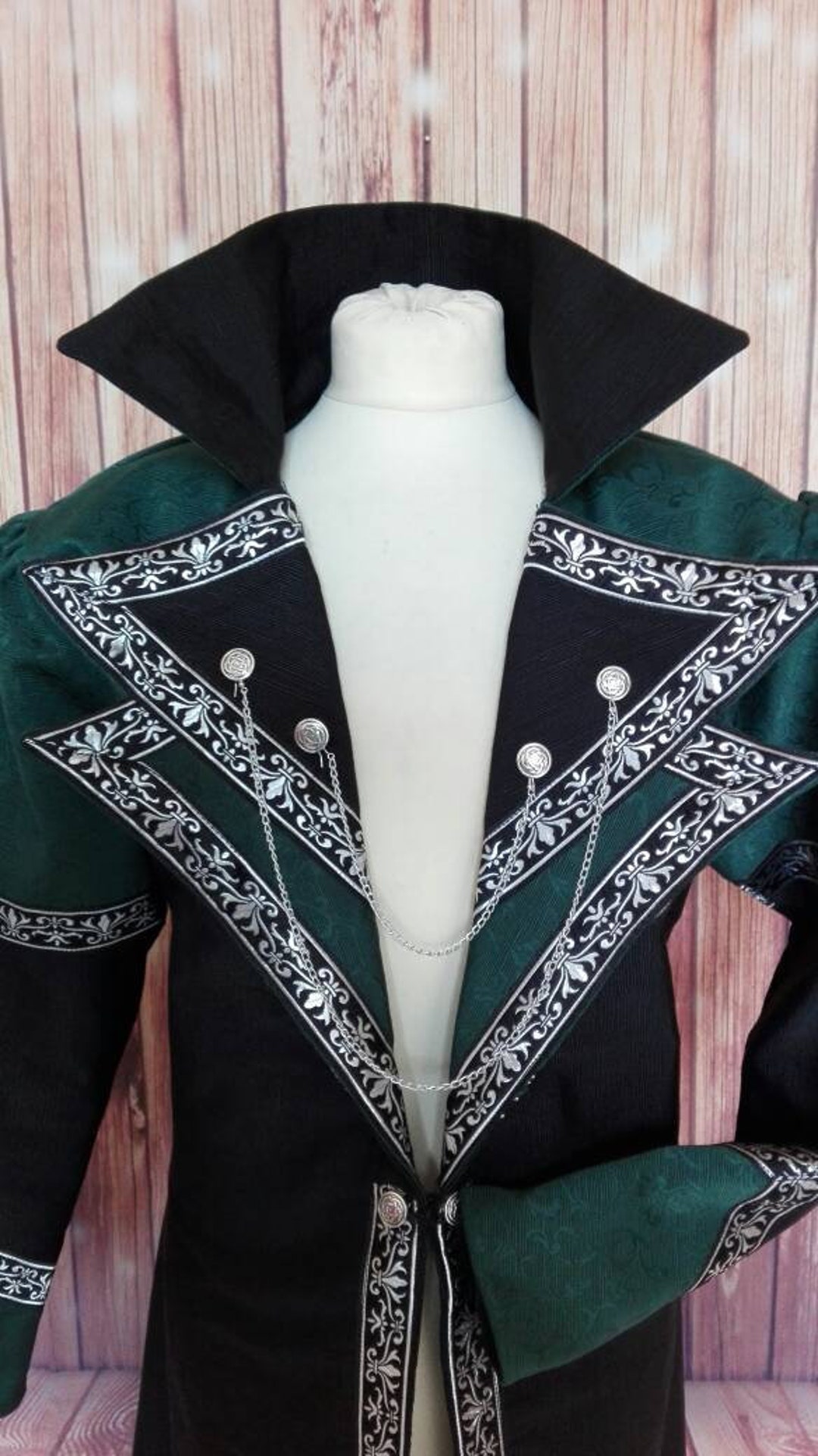 Fantasy Jacket, Gothic Frock Coat, Warrior Livery, Coat, Overcoat, Two ...