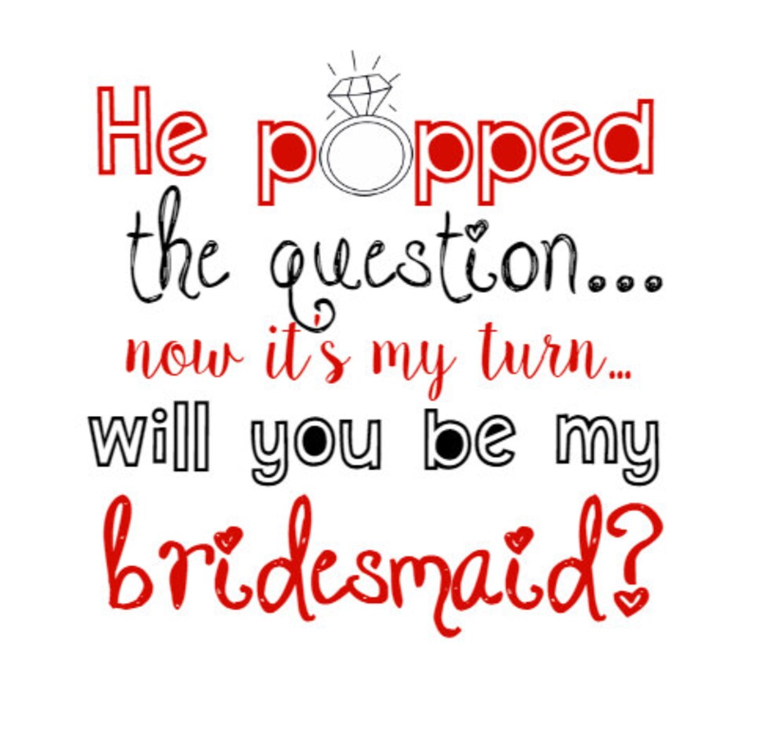 He Popped the Question Bridesmaid Ring Pop Printable Tag - Etsy