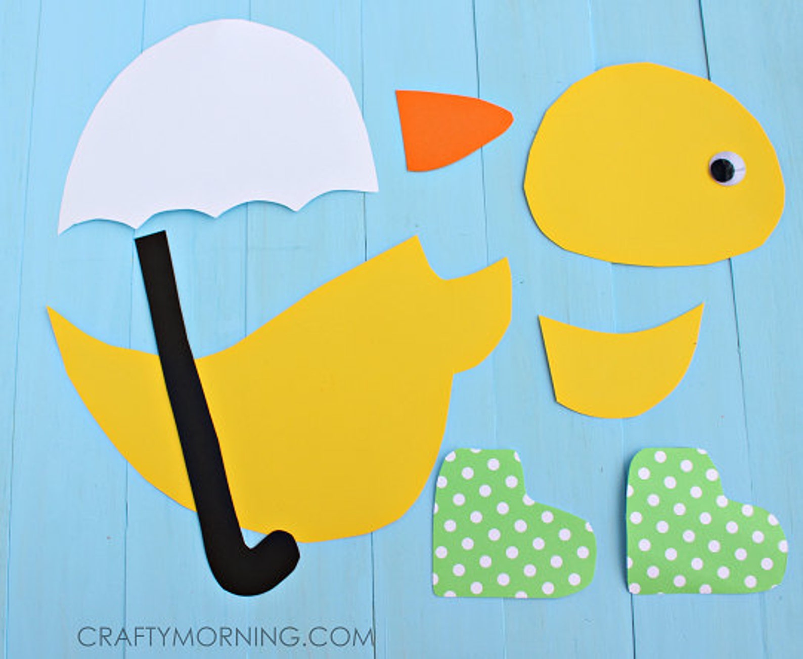 Rainy Day Duck Craft Template - Etsy