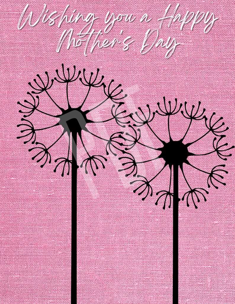 Printable Mother's Day Dandelion Fingerprint Printable Craft - Etsy