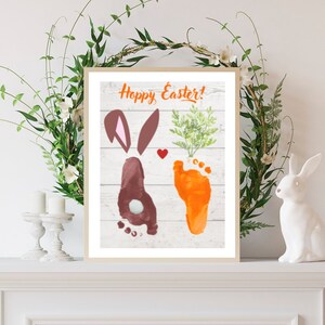 Hoppy Easter Bunny and Carrot Footprint Printable PDF - Etsy