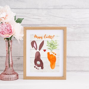 Hoppy Easter Bunny and Carrot Footprint Printable PDF - Etsy