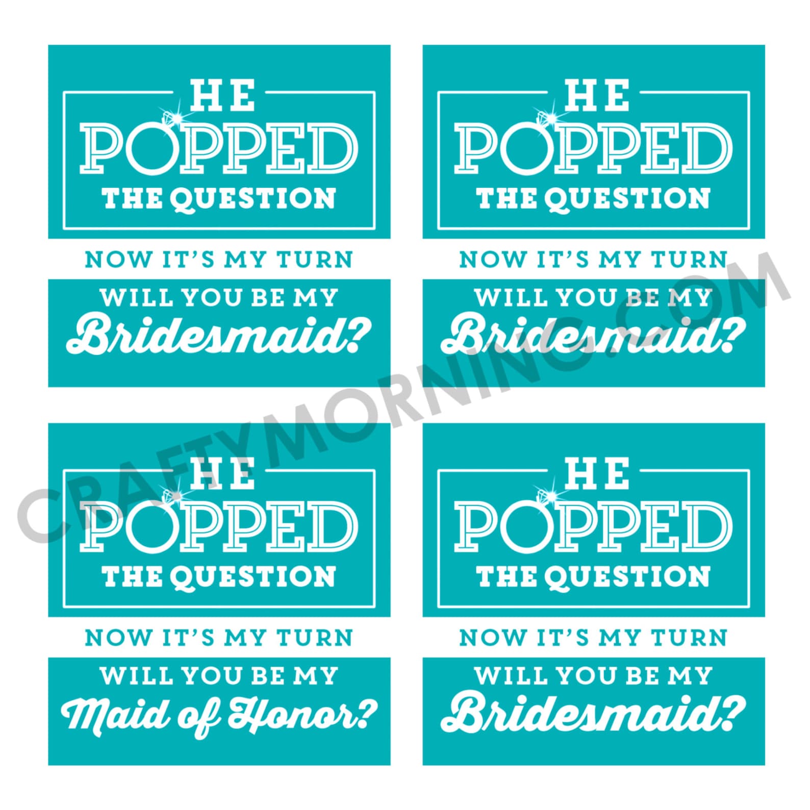 He Popped the Question Now It's My Turn Bridesmaid Ring - Etsy