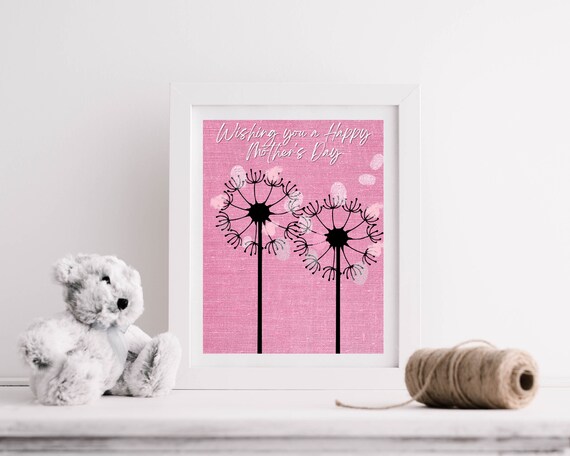 Printable Mother's Day Dandelion Fingerprint Printable - Etsy