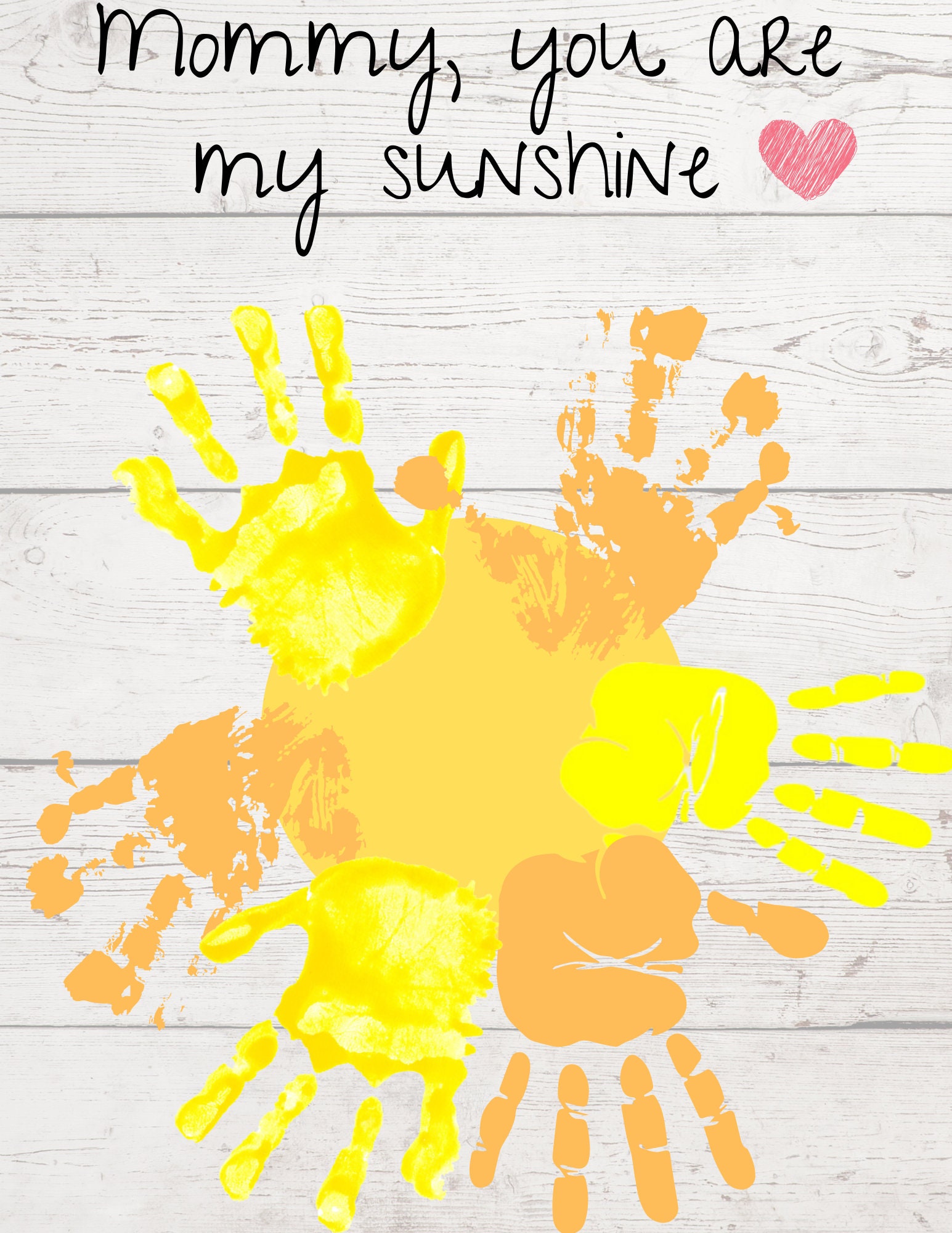 Printable Mommy You Are My Sunshine Handprint Sun for Mothers Day - Etsy