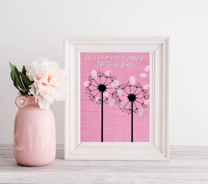 Printable Mother's Day Dandelion Fingerprint Printable Craft - Etsy