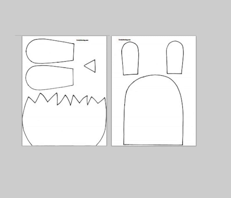 Bunny Hiding in the Grass Craft Template - Etsy