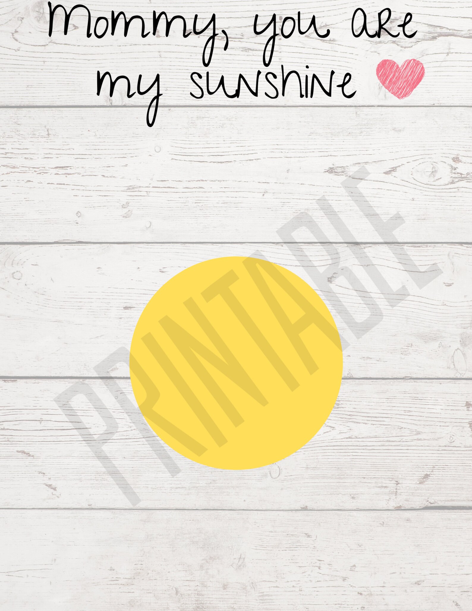 Printable Mommy You Are My Sunshine Handprint Sun for Mothers Day - Etsy