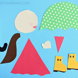 Girl in Rain Boots Craft Template - Etsy