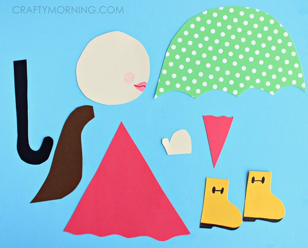 Girl in Rain Boots Craft Template - Etsy