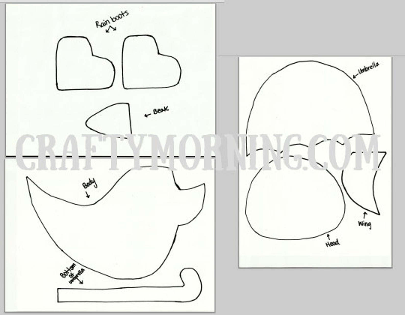 Rainy Day Duck Craft Template - Etsy