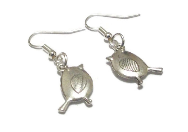 Silver Robin Earrings, Wildlife Bird Earrings, Sterling Silver Earrings ...