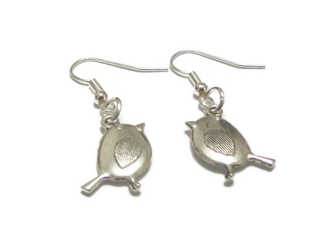 Silver Robin Earrings, Wildlife Bird Earrings, Sterling Silver Earrings ...