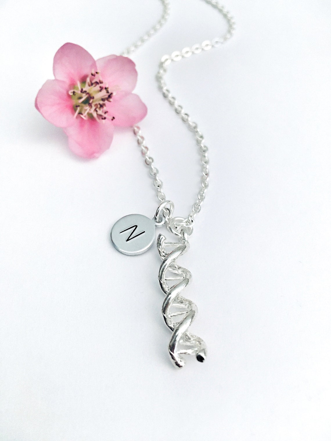 Dna Necklace, Dna, Double Helix Necklace, Initial DNA Jewelry, Science ...