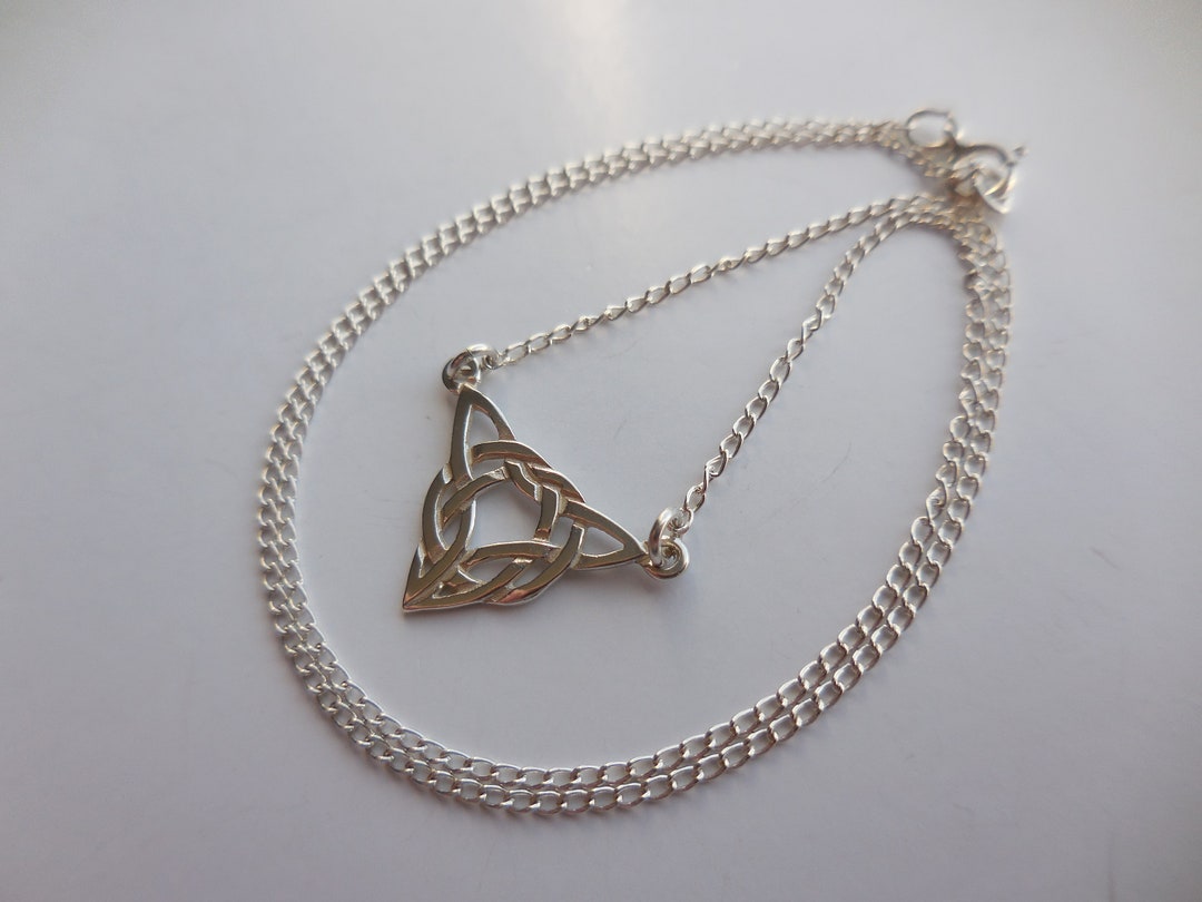 Small Irish Celtic Triangluar Trinity Knot Choker Necklace 15 3/4 ...