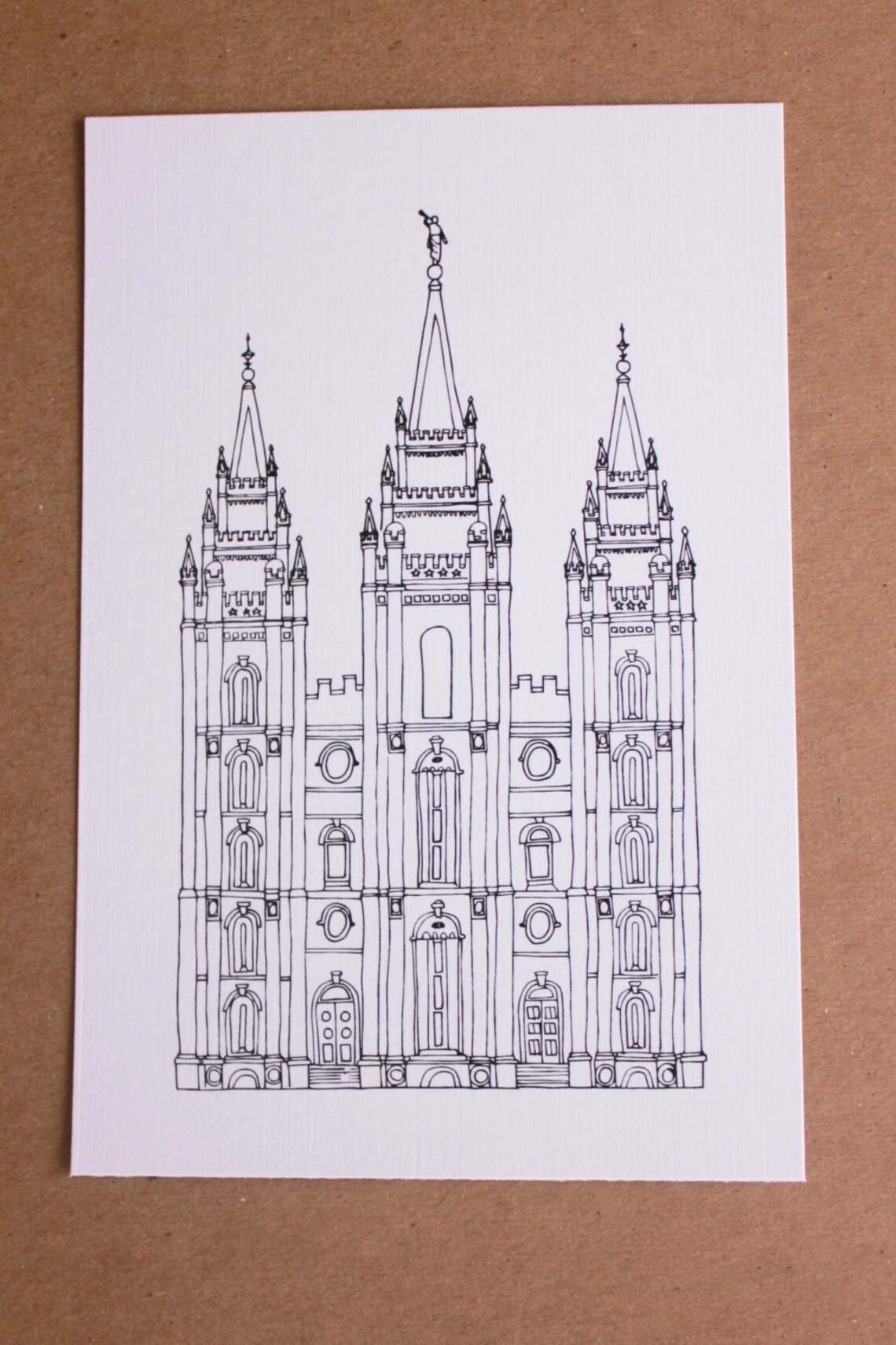 Salt Lake City, Utah Temple Line Drawing, Reproduction - Etsy