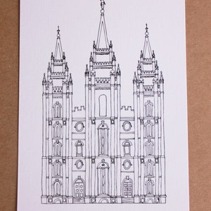 Salt Lake City, Utah Temple Line Drawing, Reproduction - Etsy